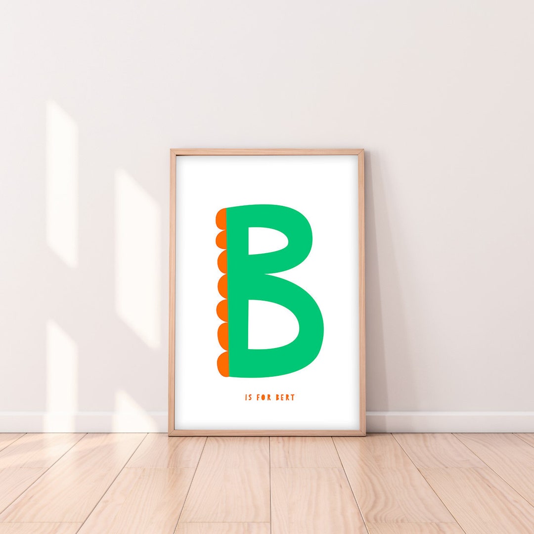Green Letter B, Alphabet Print, Personalized Letter Print, the Letter B ...
