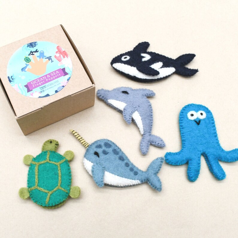 Marine Animal Finger Puppets. Felt Animal Puppets. Sea Animal - Etsy