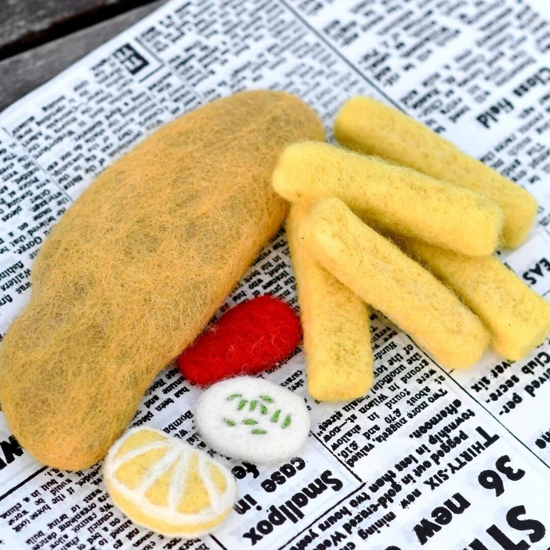 Felt Fish and Chips, Felt Pretend Food, Felt Pretned Play, Fake Fish ...