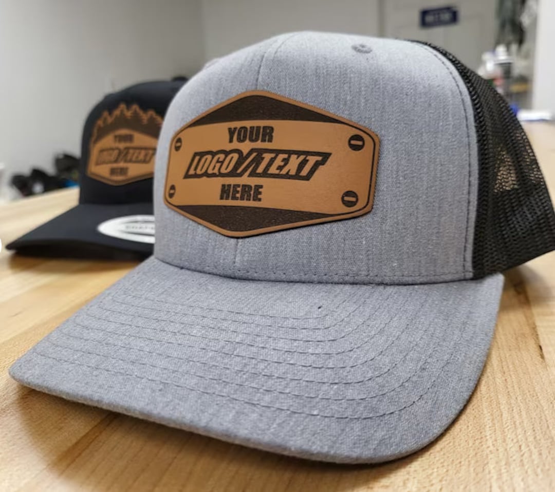 Logo Patch Hats, Company Logo Hat, Leather Patch, Custom Leather Patch ...