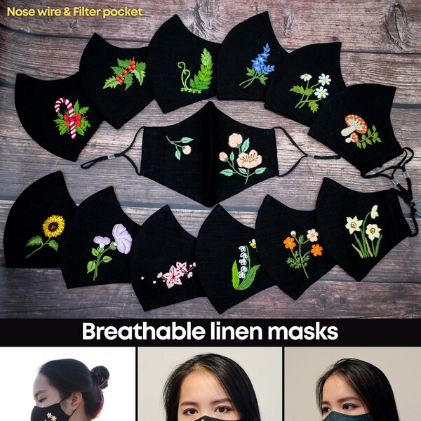 Embroidered Mask - Etsy