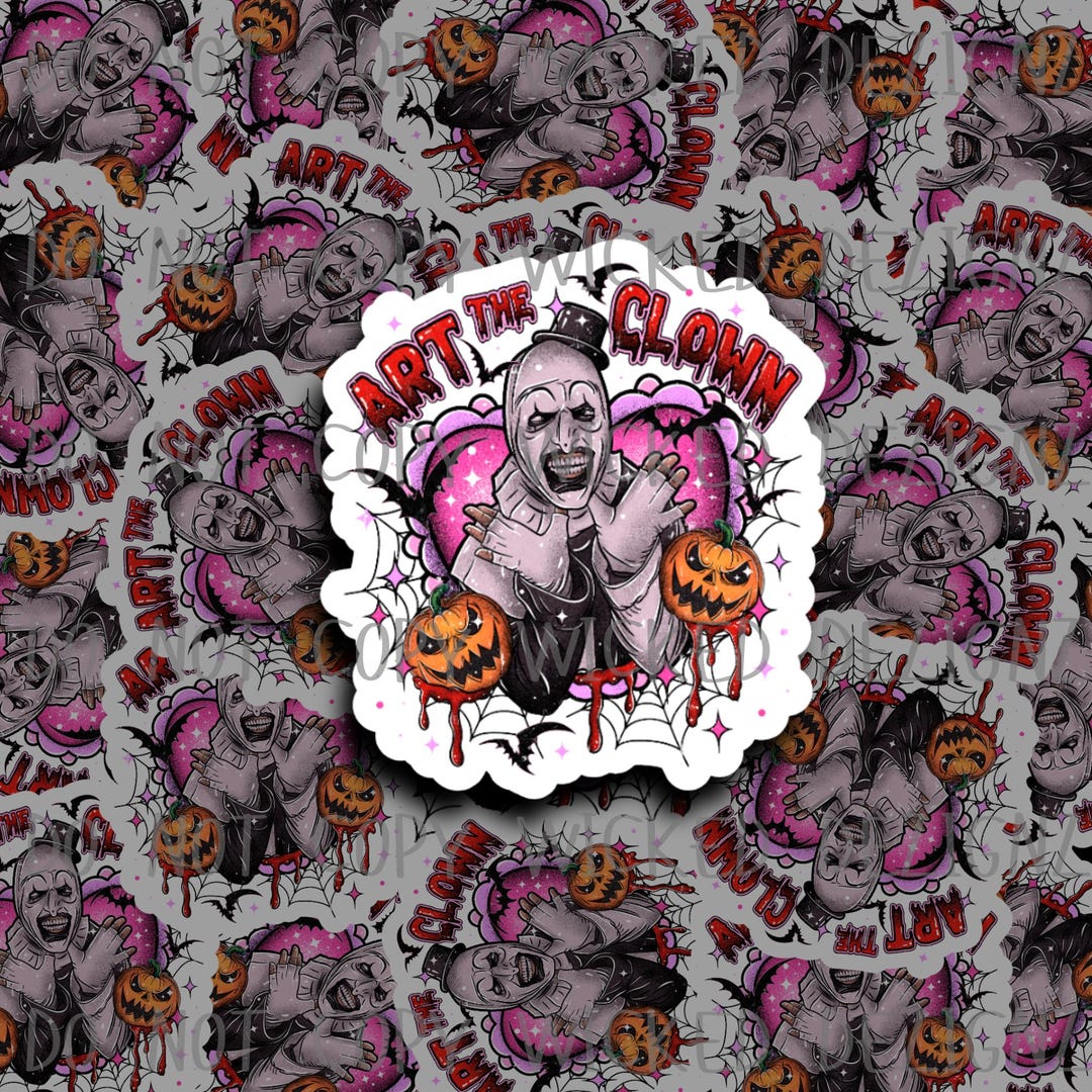 Art the Clown Sticker, Spooky Scary Halloween Sticker for Boo Basket ...