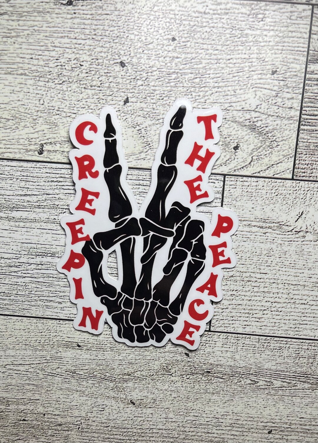 Creepin the Peace Vinyl Die-cut Sticker, Halloween, Cute Spooky, Scary ...