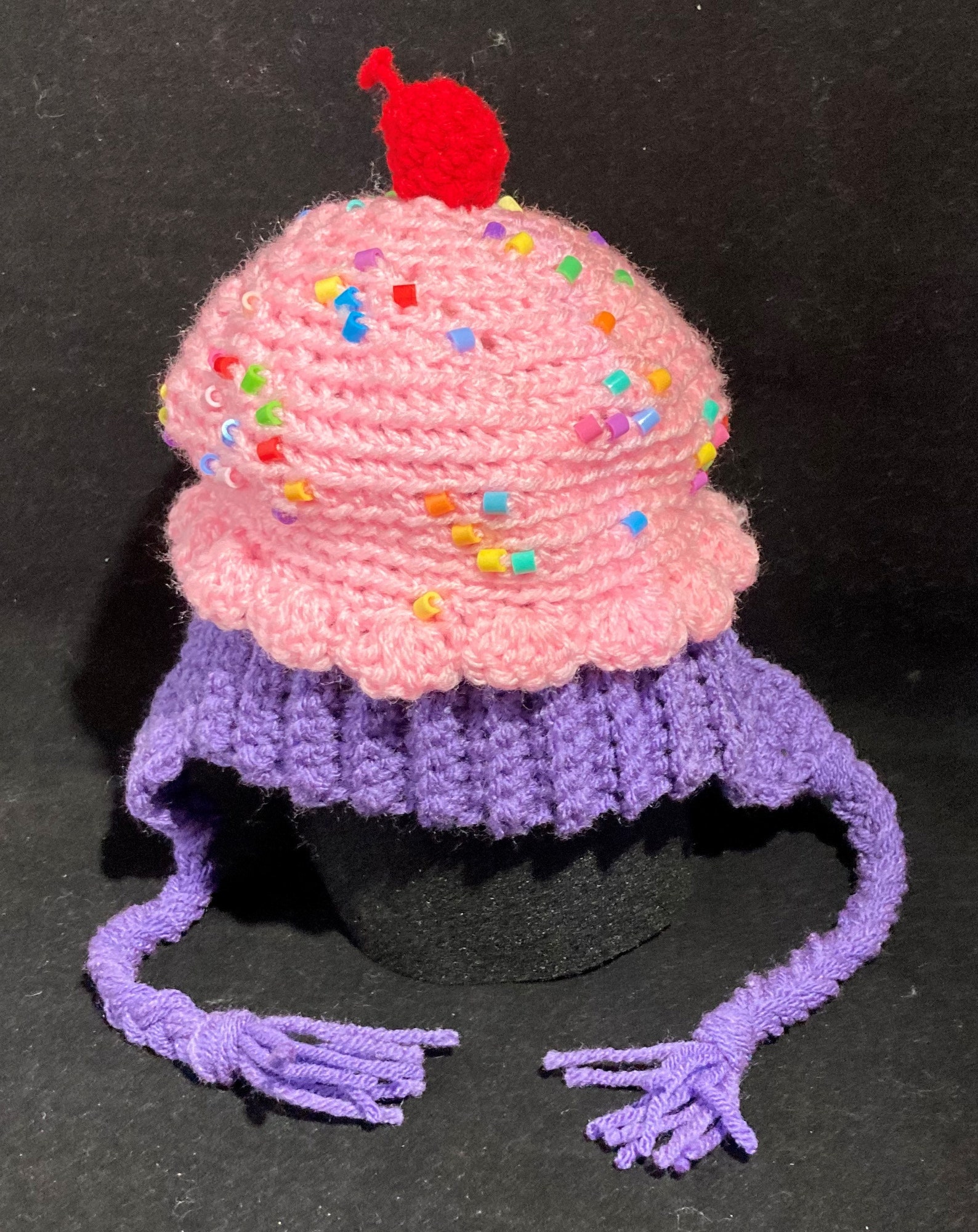 Hand Crocheted Cupcake Hat | Girls Cupcake Hat | Handmade Cupcake Hat ...