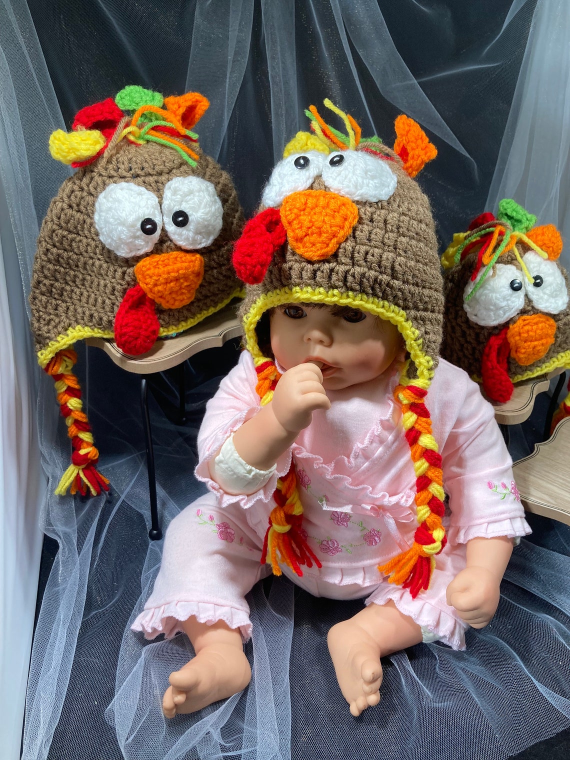 Hand Crocheted Turkey Hat | Turkey Beanie | Fun Hats | Unique Childs ...