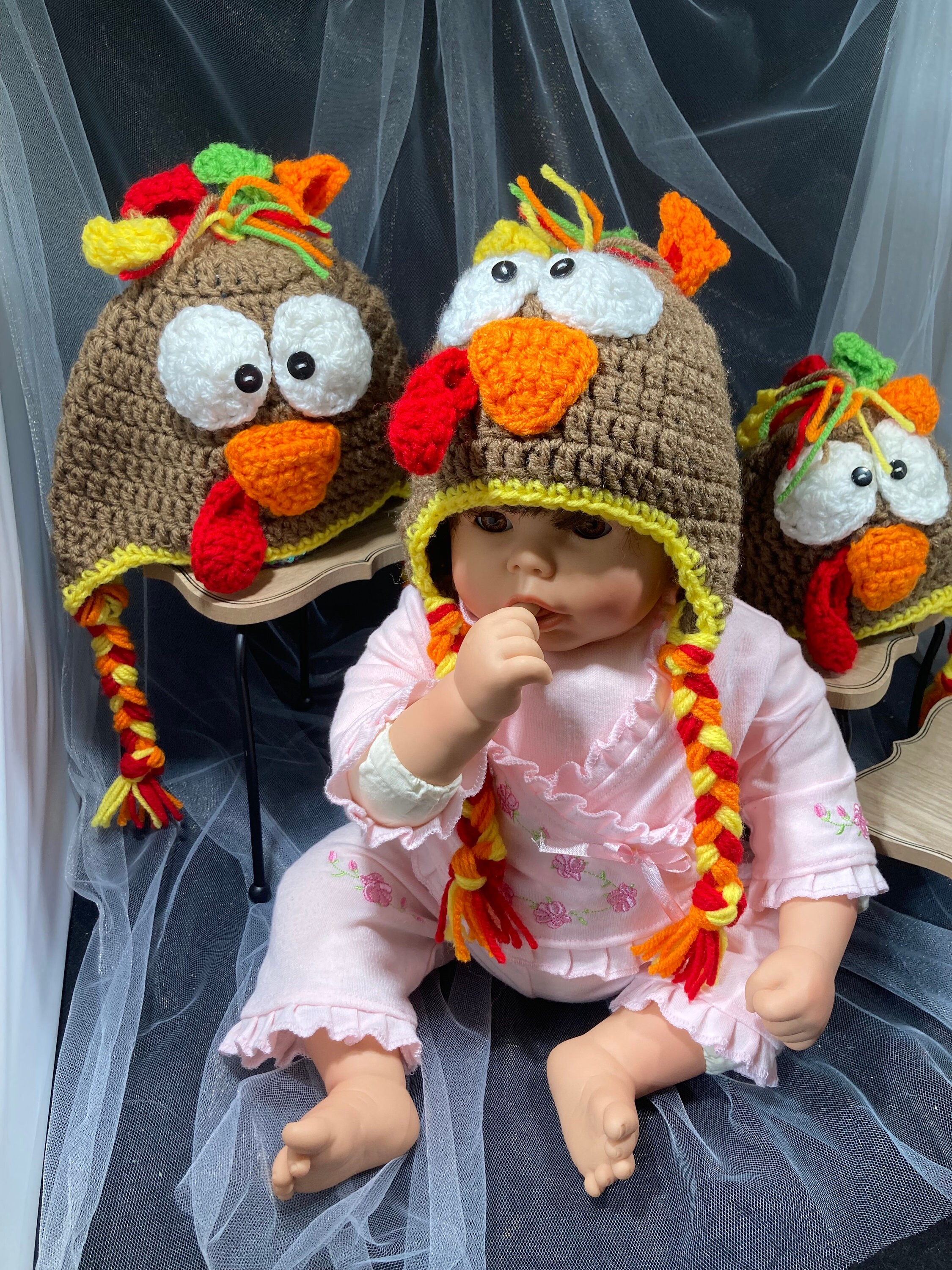 Hand Crocheted Turkey Hat | Turkey Beanie | Fun Hats | Unique Childs ...