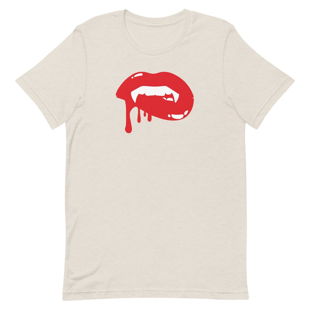 Spooky Flirty Biting Lip T, Bite Me, Vampires & Flame, Dark Fantasy ...