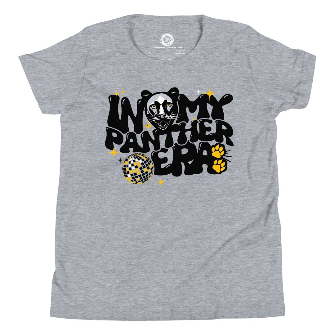 YOUTH in My PANTHER Era W/ Sunnies, Black & Gold, Panther Mascot, Go ...