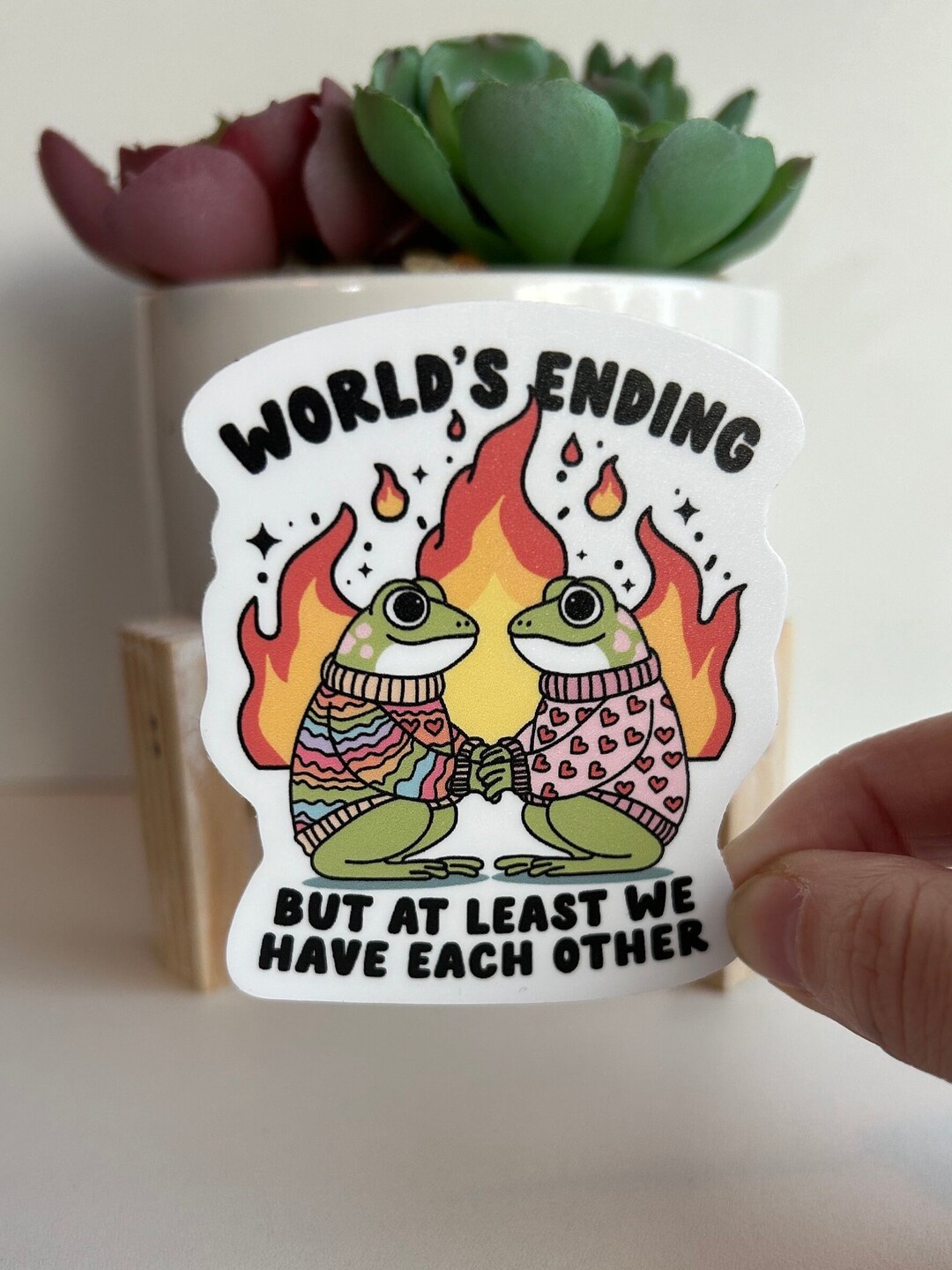 The Worlds Ending Frogs Sticker Vinyl Sticker Water Bottle Sticker ...