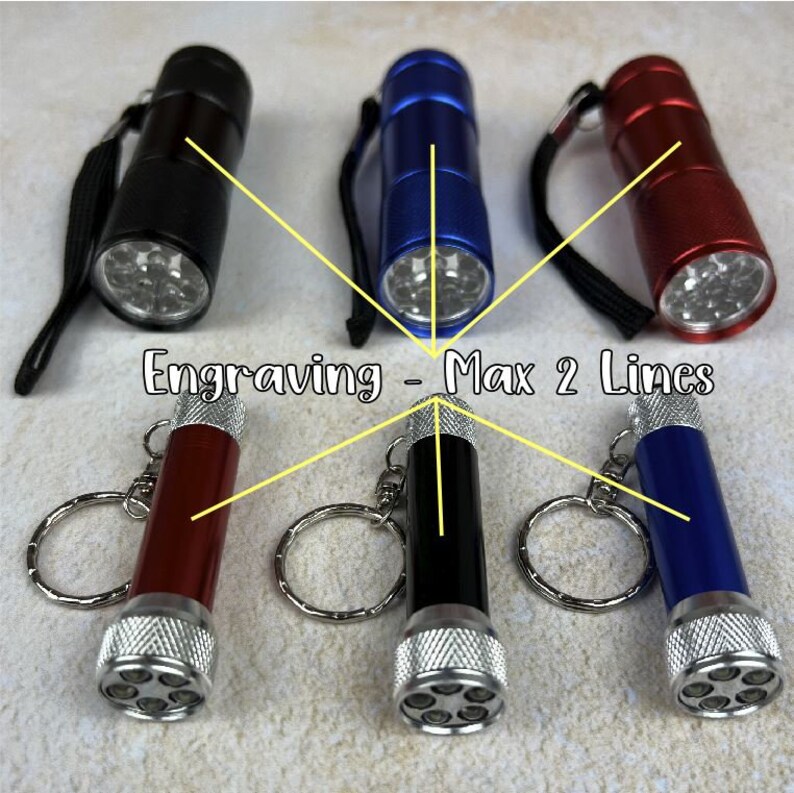 Custom Engraved LED Keychain Flashlight Personalized - Etsy