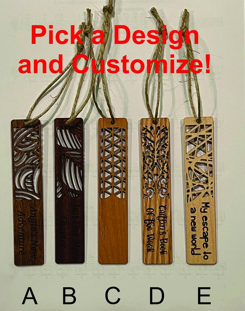 Personalized Wood Bookmarks Custom Bookmark Choice of Design - Etsy