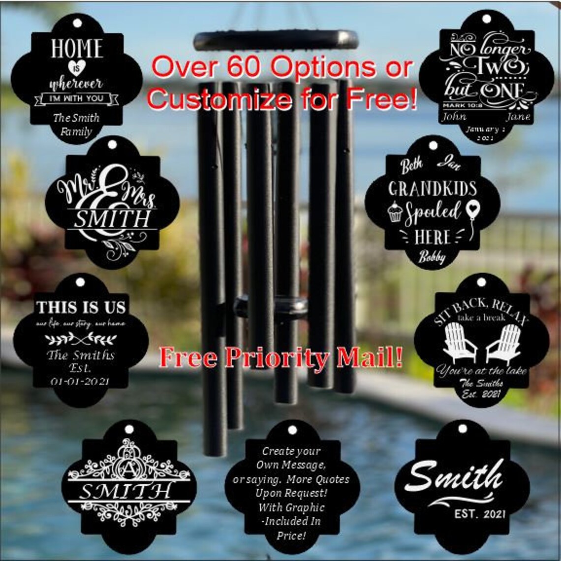 Retirement Wind Chimes, Wedding Love Wind Chimes, Beach Wind Chimes ...