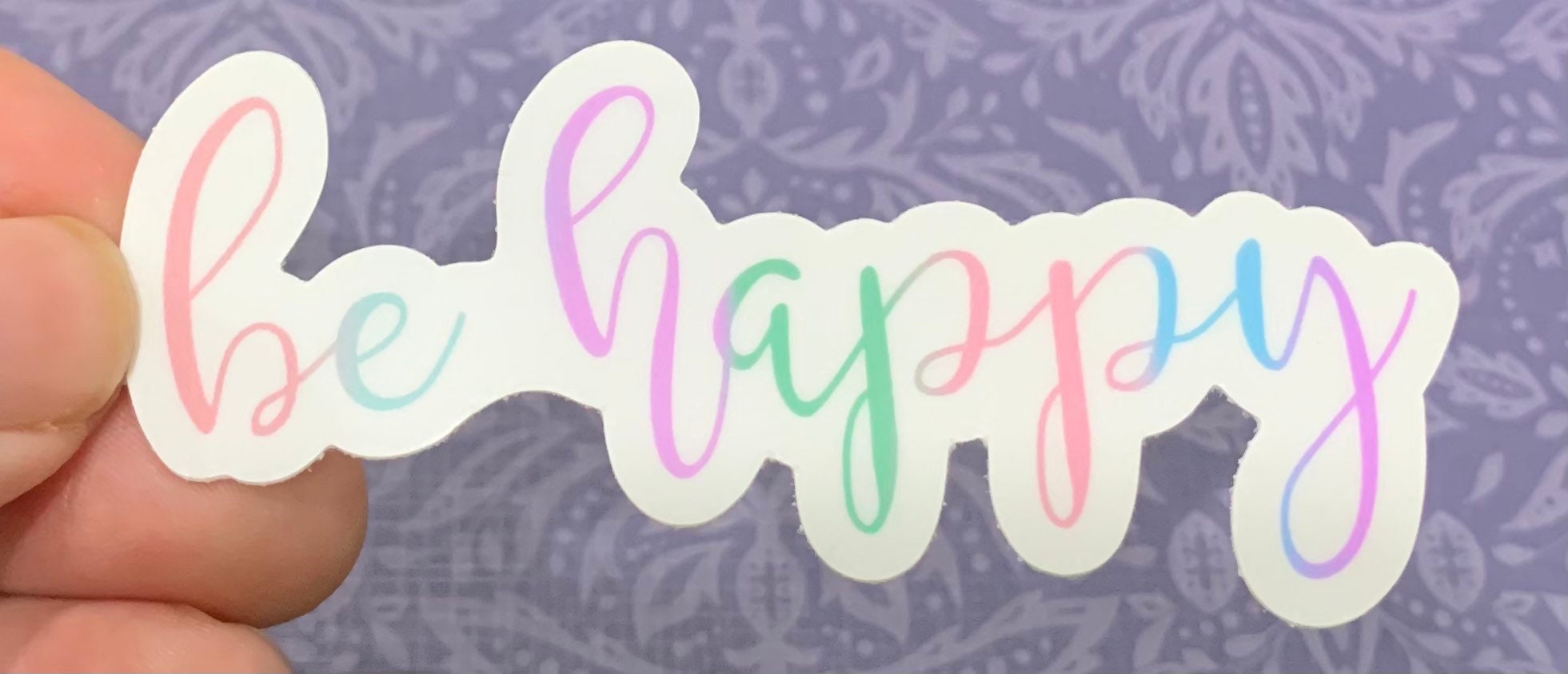 Be Happy Sticker Vinyl Sticker Calligraphy Sticker | Etsy