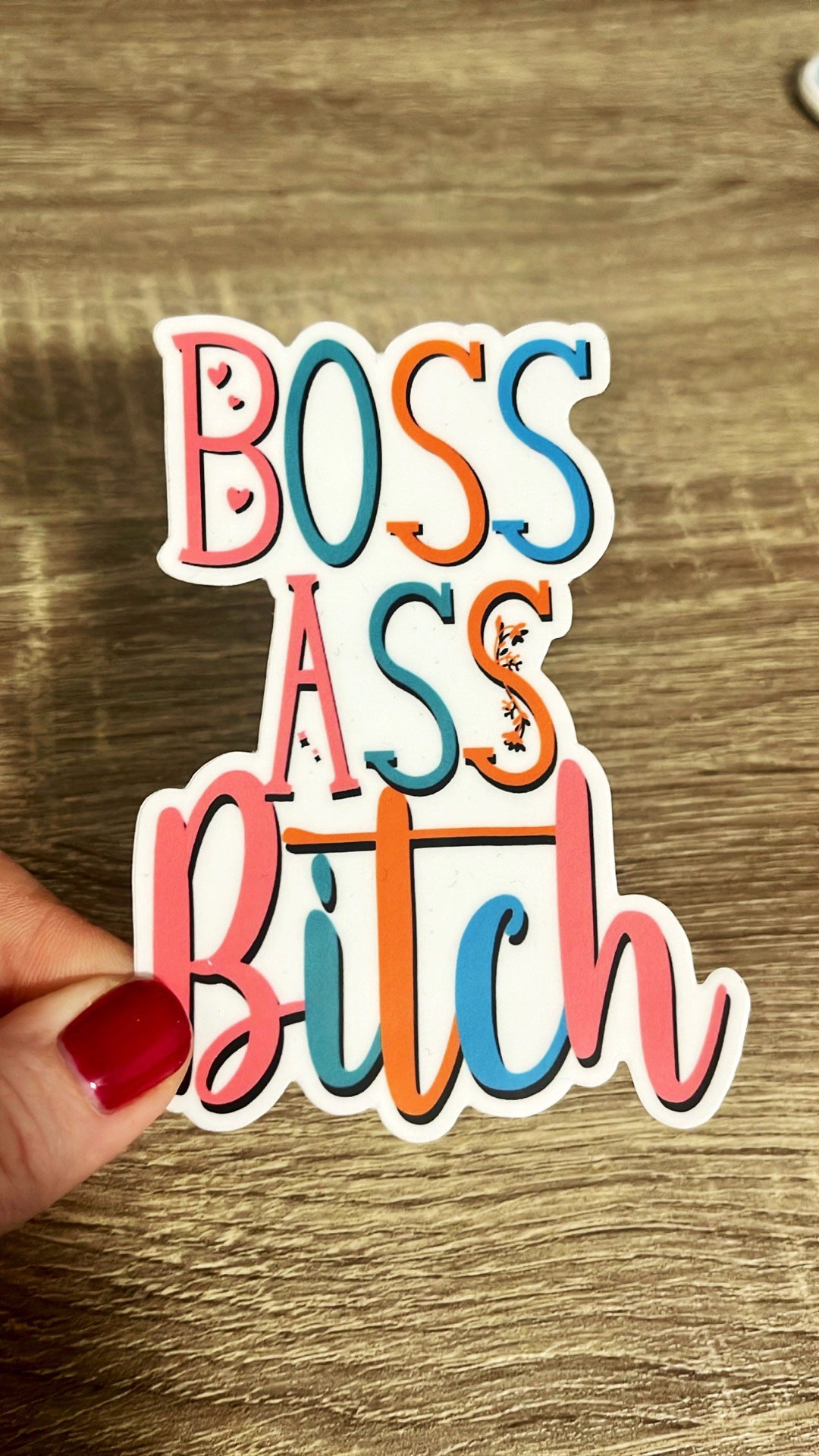 Boss Ass Bitch Sticker, Aesthetic Stickers, Laptop Stickers, Vinyl ...