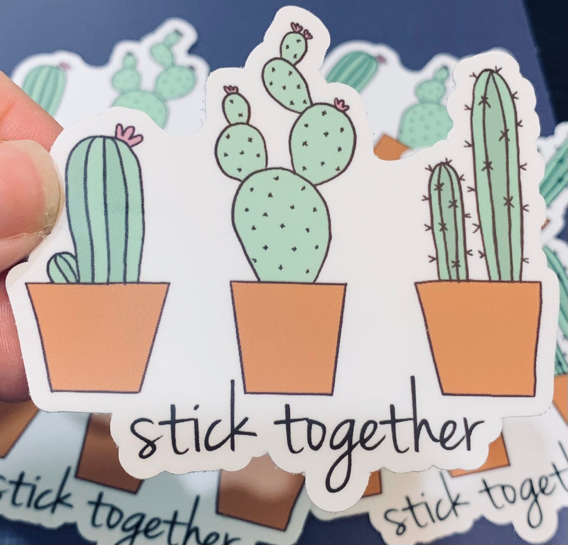 Stick Together Cactus Sticker Vinyl Sticker Waterproof - Etsy UK