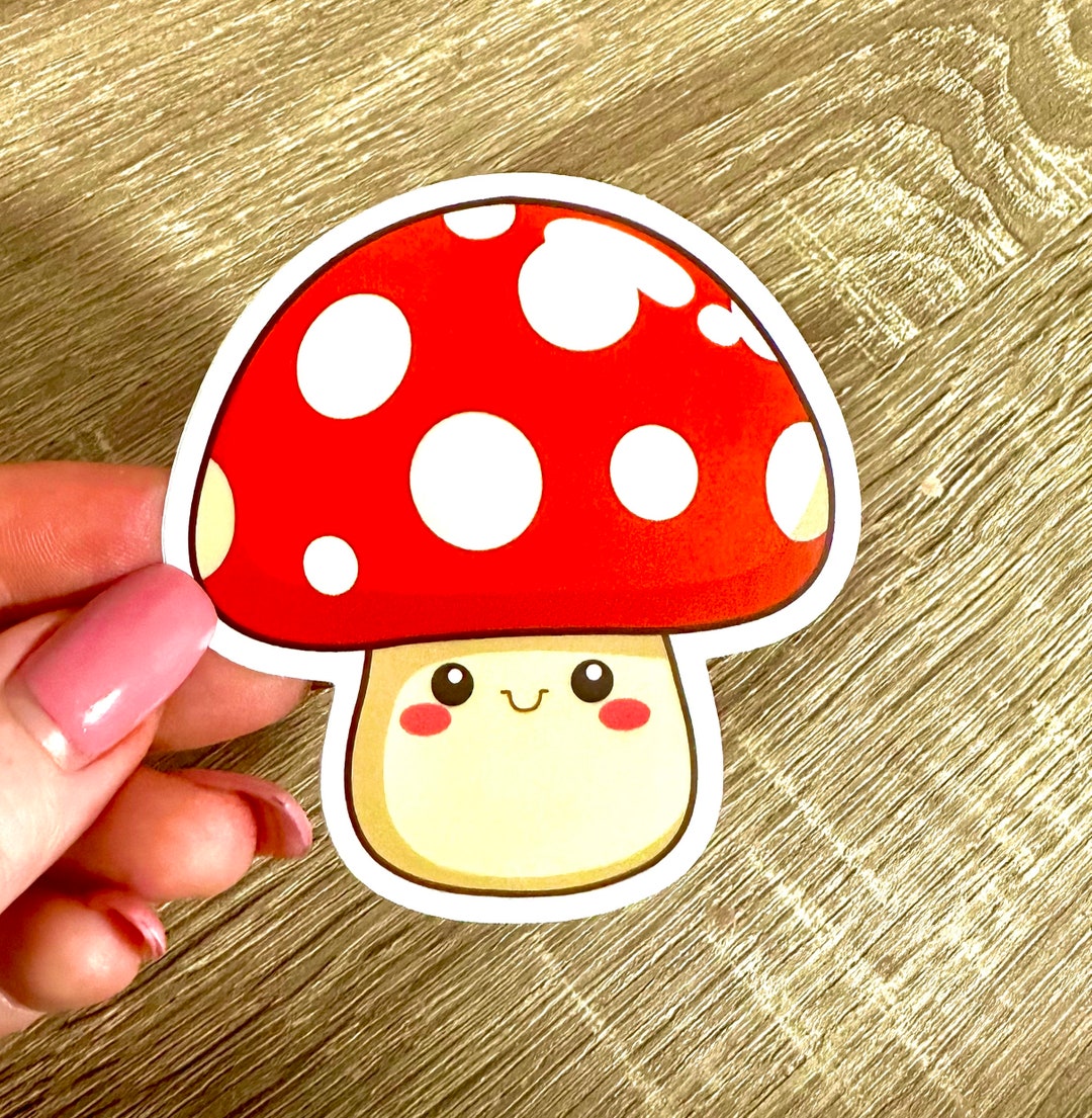 Mushroom Sticker, Cute Mushroom Sticker, Mushroom Decal, Mushroom ...