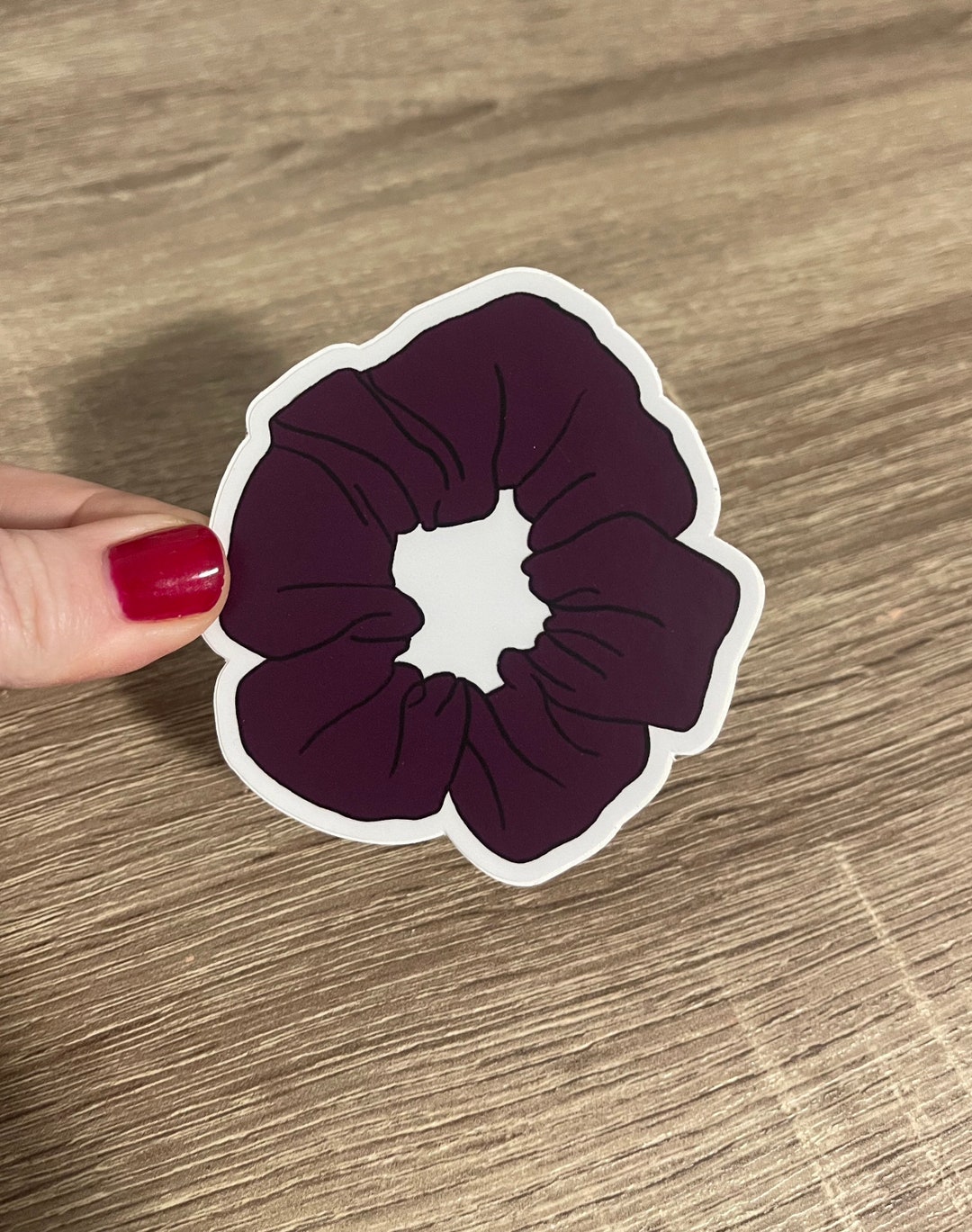 Purple Scrunchie Sticker, Vinyl Sticker, Waterproof Sticker ...