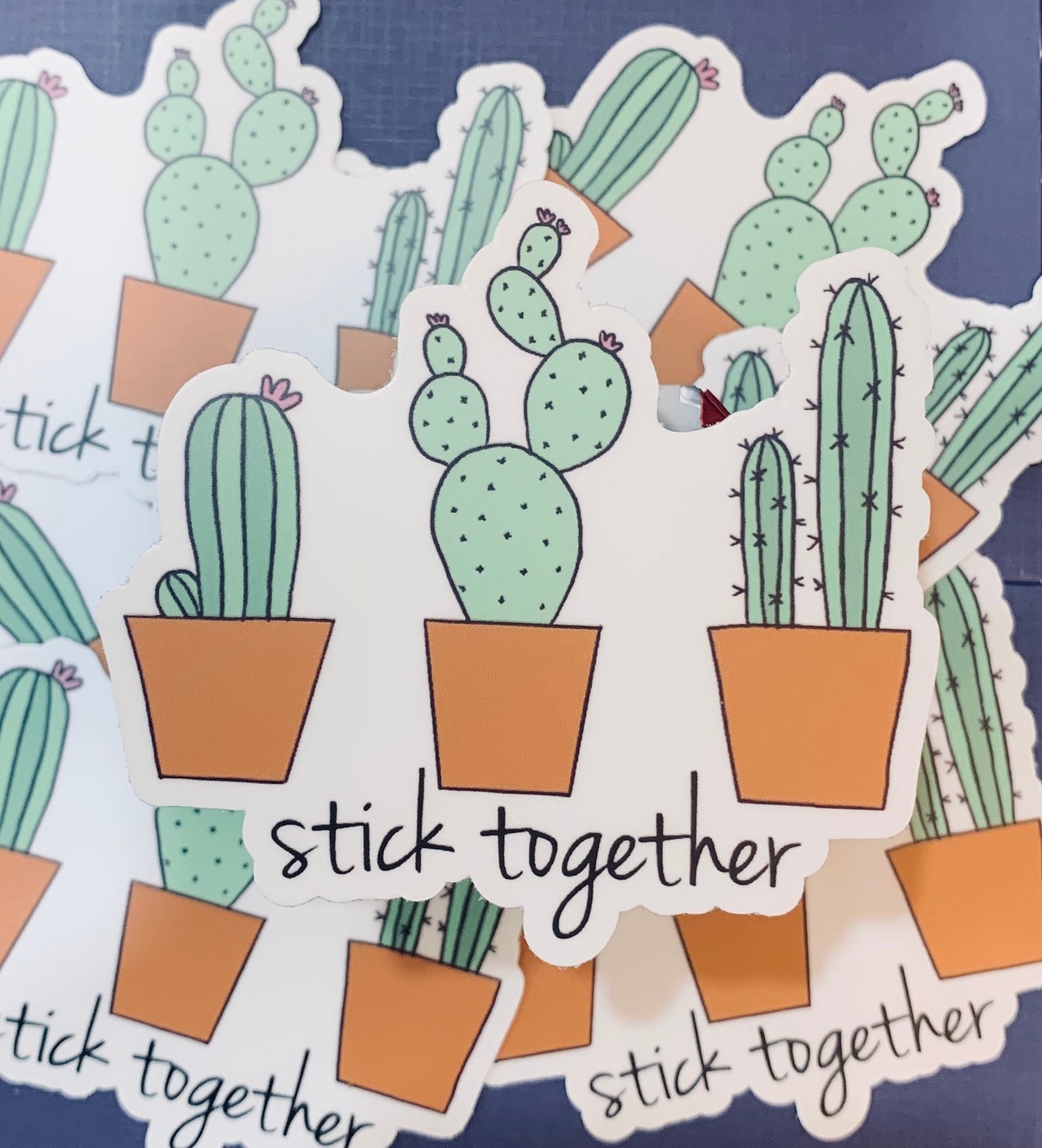 Stick Together Cactus Sticker Vinyl Sticker Waterproof - Etsy UK