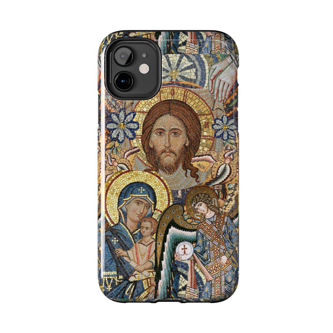 Orthodox & Byzantine Style Mosaic Phone Case | Jesus, St. Mary, Angels ...