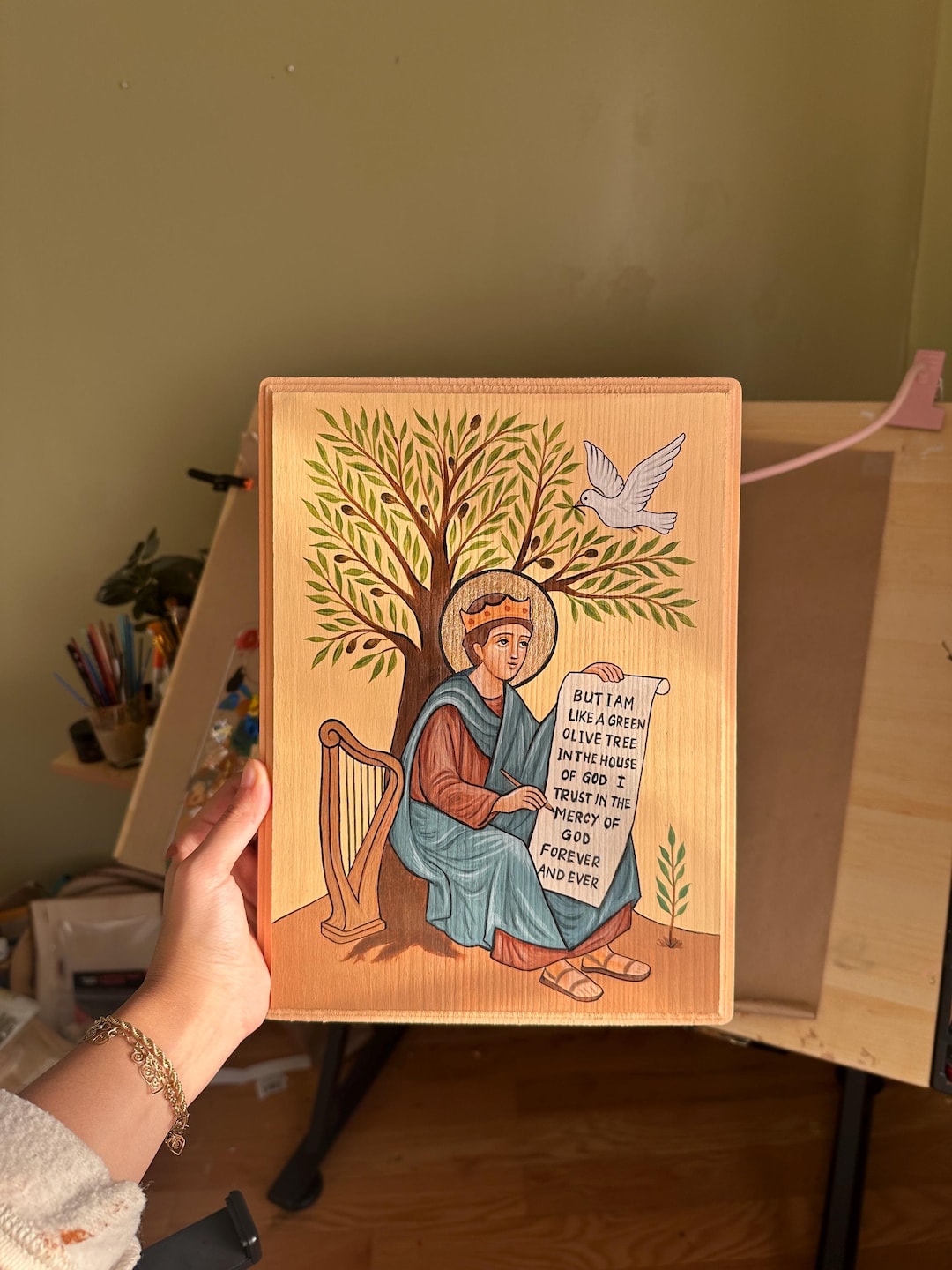 Coptic Icon of King David the Prophet; Fully Handpainted Icon on Wood ...