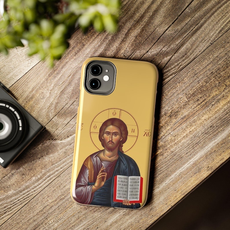 Jesus Christ Pantocrator Orthodox Icon Phone Case | Protective, Glossy ...