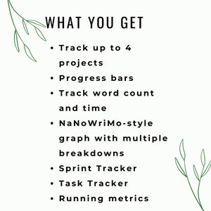 1 Month Writing Tracker - Word Count Tracker - Minutes and Hours Time ...