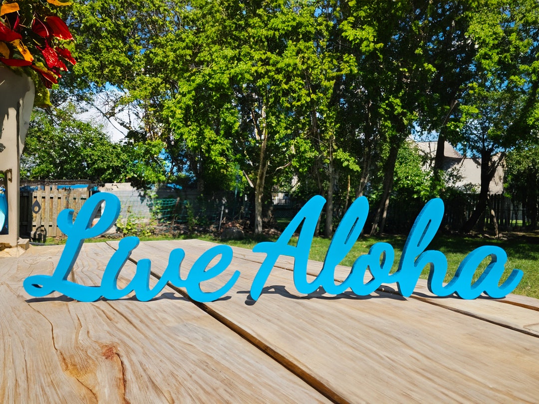 Freestanding Live Aloha Sign: Custom Wooden Name Cutout - Etsy