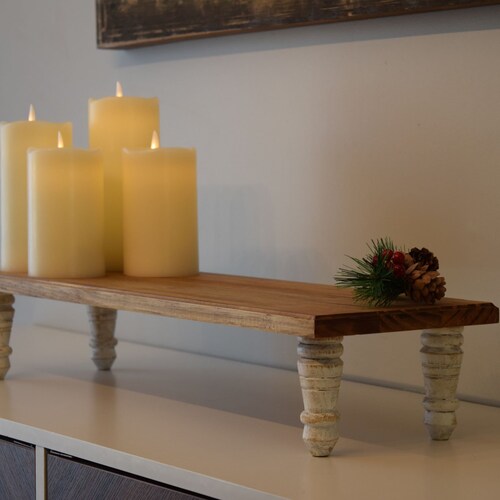 Farmhouse Wood Pedestal Riser Stand - Etsy