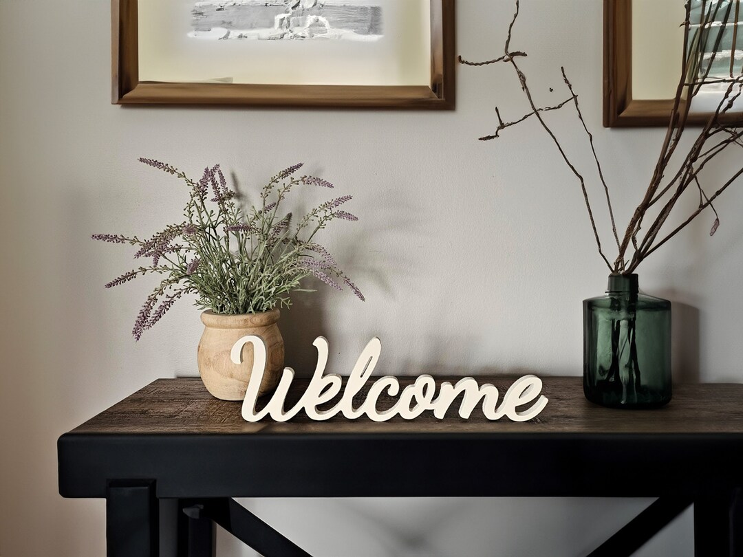 Freestanding Welcome Sign: Entryway Door Decor - Etsy