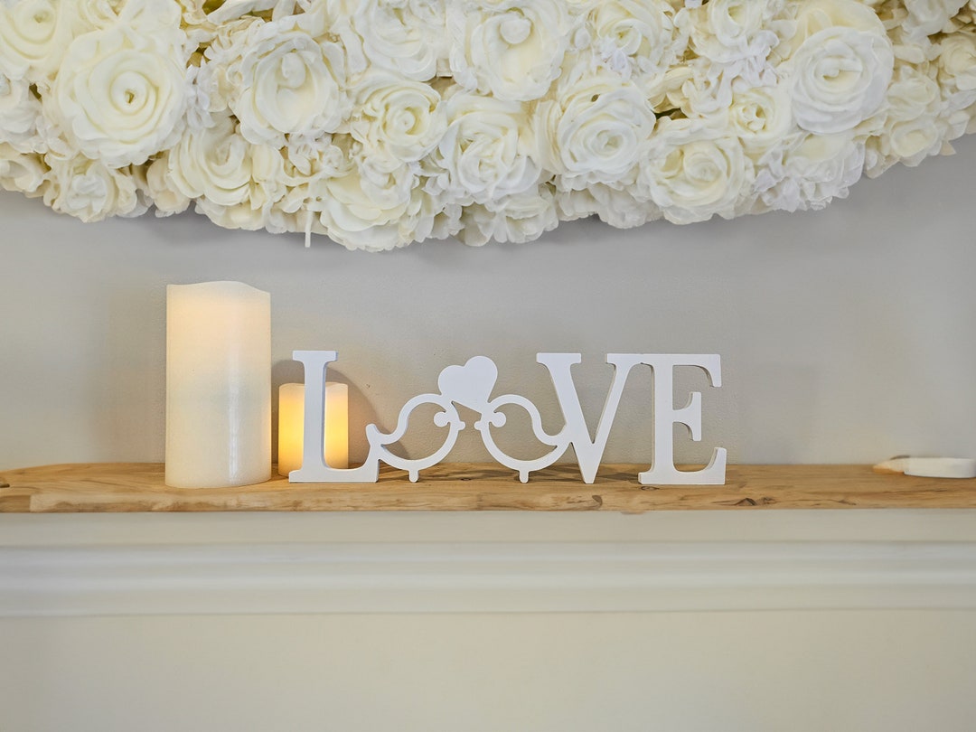 Freestanding Wooden Love Sign, Valentine Home Decor, Love Sign, Desk ...