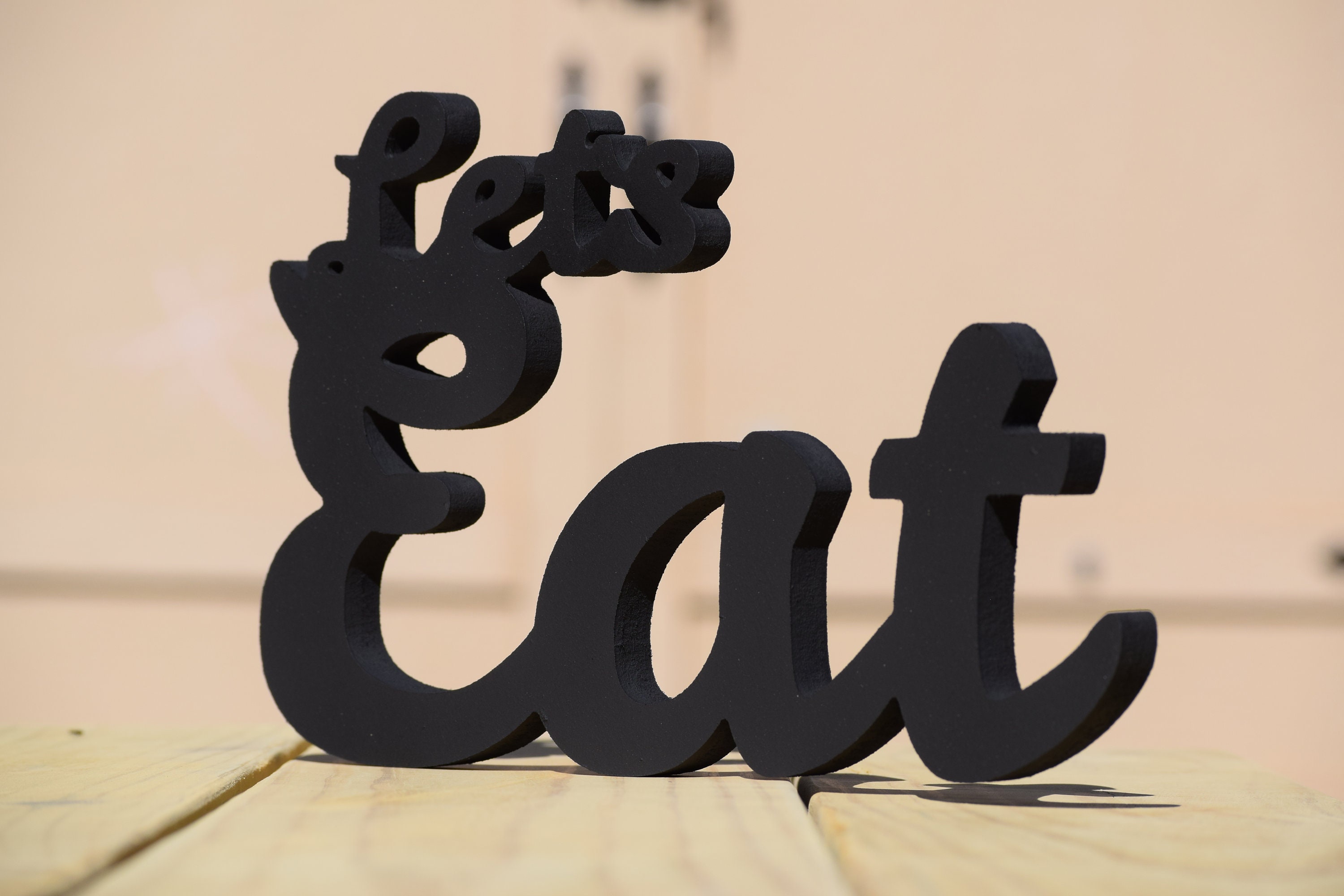 Free Standing Lets Eat Sign Farmhouse Decor Handmade Wooden - Etsy