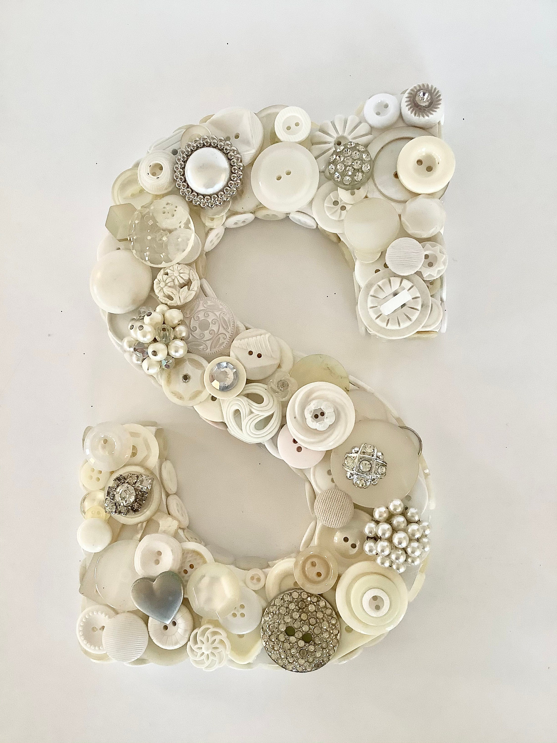 Button Art Letter S ~ Initial ~ Wedding Gift ~ Bridal Shower ~ Gift for ...