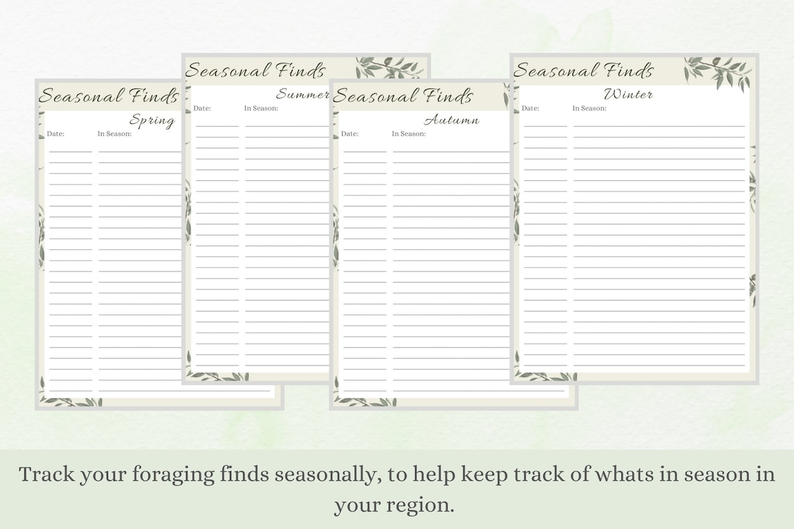 Foraging Journal Printable, Foraging Journal, Foraging Journal Planner ...
