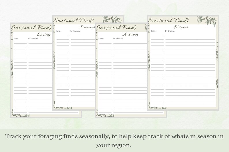 Foraging Journal Printable, Foraging Journal, Foraging Journal Planner ...