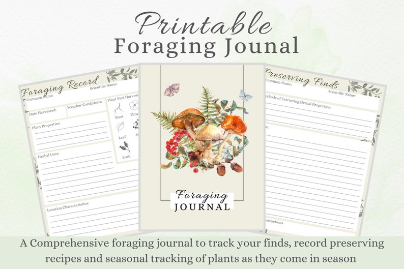 Foraging Journal Printable, Foraging Journal, Foraging Journal Planner ...