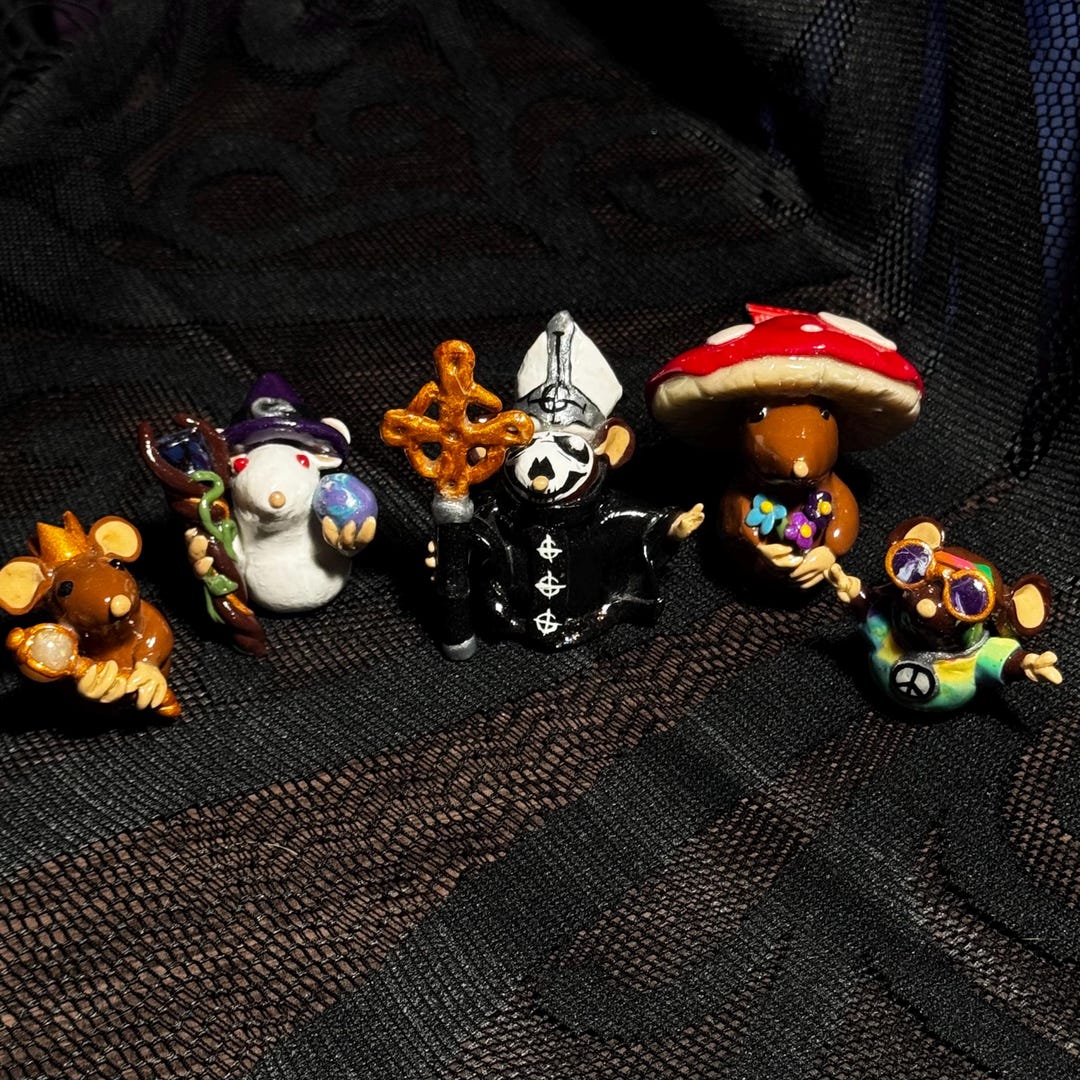 Rat Figurines | Handmade Polyclay Sculptures | Whimsical Rat King ...
