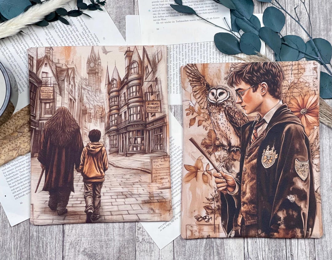 Harry | Diagon Alley | Hagrid | Book Cover | Book Bag, Booksleeve, Book ...