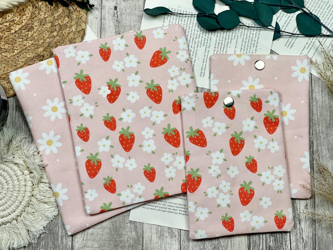Book Cover Ereader Gift Bookworm Strawberries | Book Bag Booksleeve ...