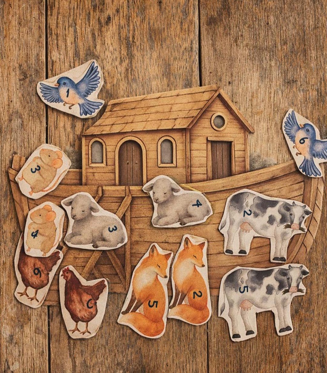 Noah's Ark Printable Game| Printable Games for Kids| Counting Game ...