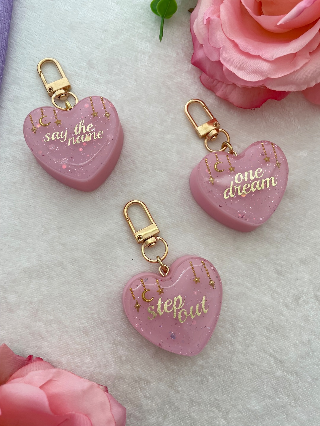 K-pop Stan Keychains Boy Group Greetings Resin Heart - Etsy