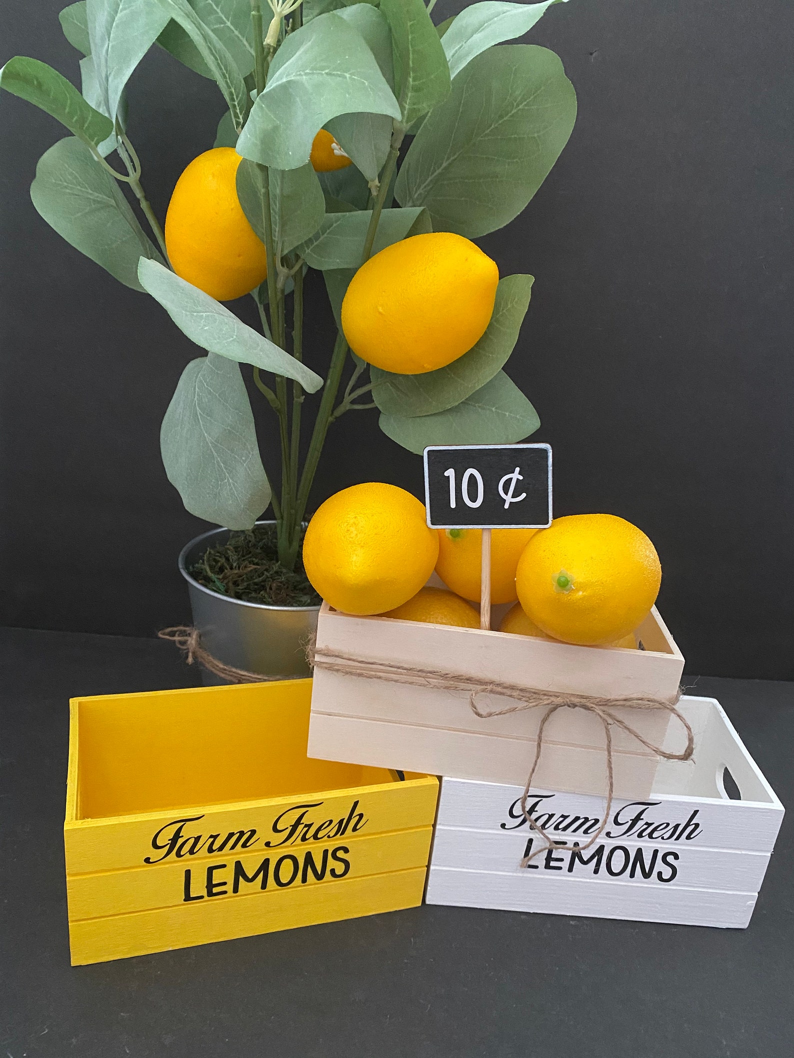 Lemon Tiered Tray Decor Bundle Lemon Decor Fresh Lemonade | Etsy