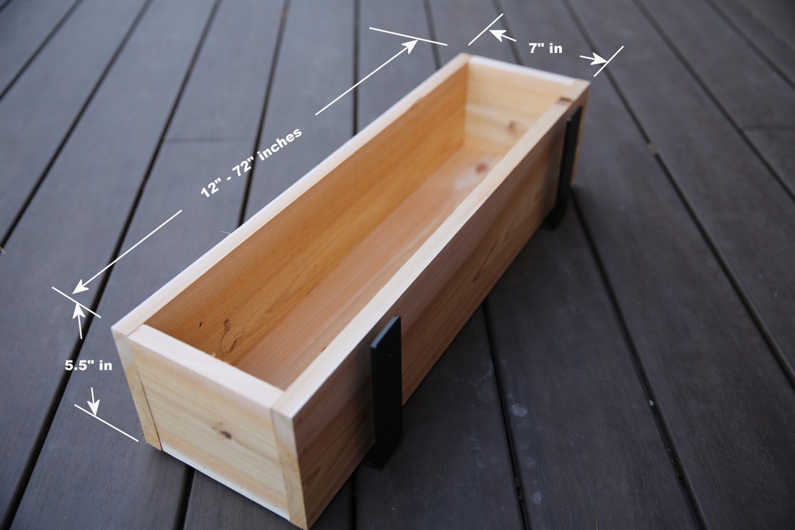 Cedar Window Box With Brackets Cedar Planter Box Planter - Etsy Canada