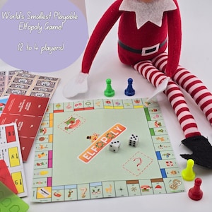 Playable Elf Monopoly Elfopoly Set | Christmas Elf Games | Elf Prop ...