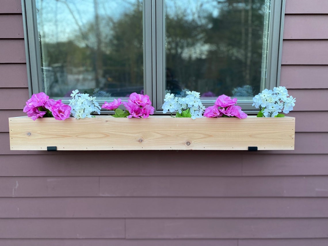 Cedar Window Box With Brackets Cedar Planter Box Planter - Etsy Canada