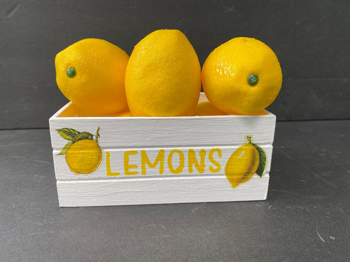 Mini Wooden Crate for Tiered Tray Decor Lemon Decor Summer - Etsy