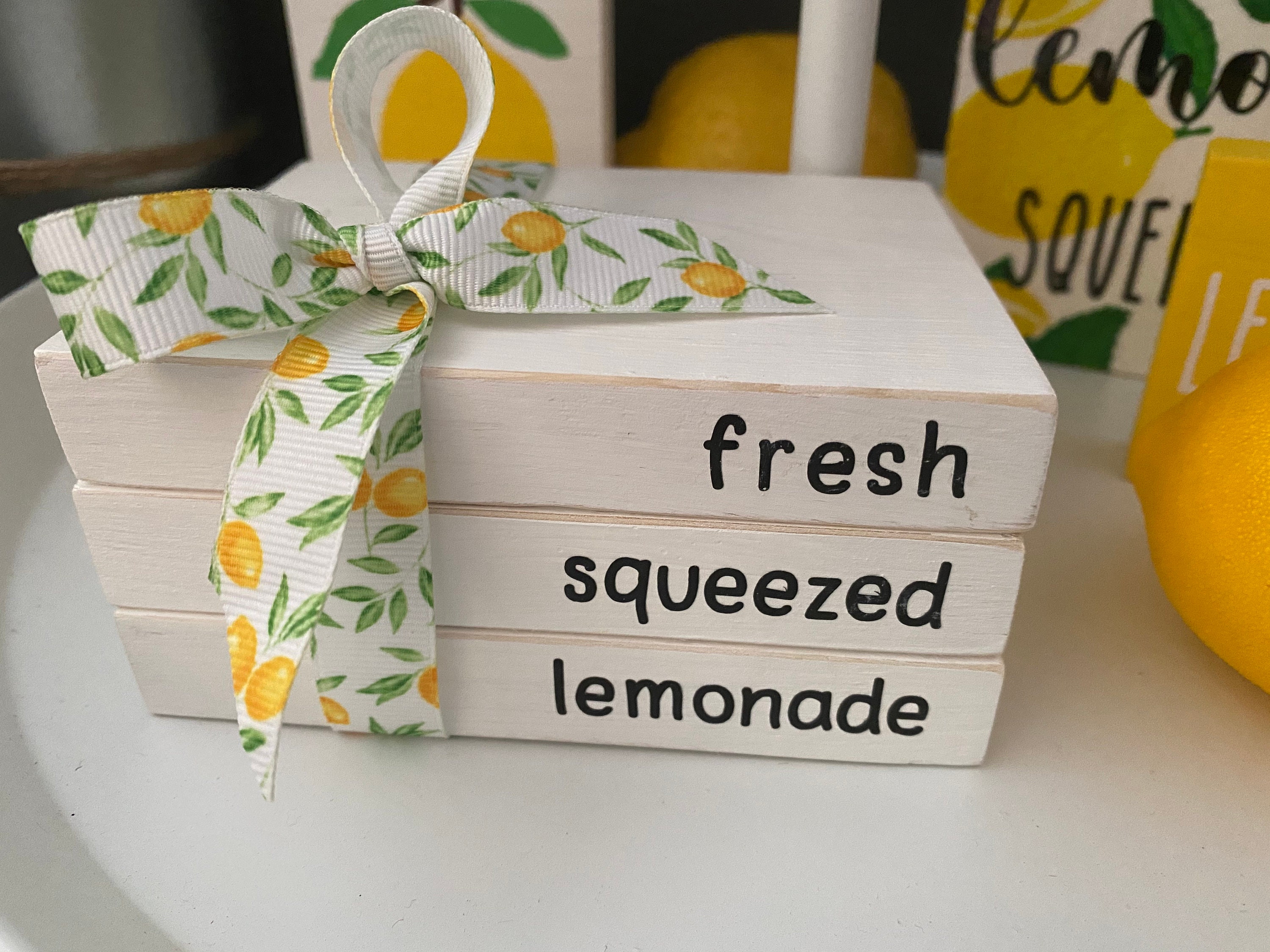 Lemon Tiered Tray Decor Bundle Lemon Decor Fresh Lemonade - Etsy UK