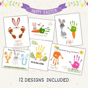 Easter Handprint Footprint Art Craft Bundle Happy Hoppy Easter Craft ...
