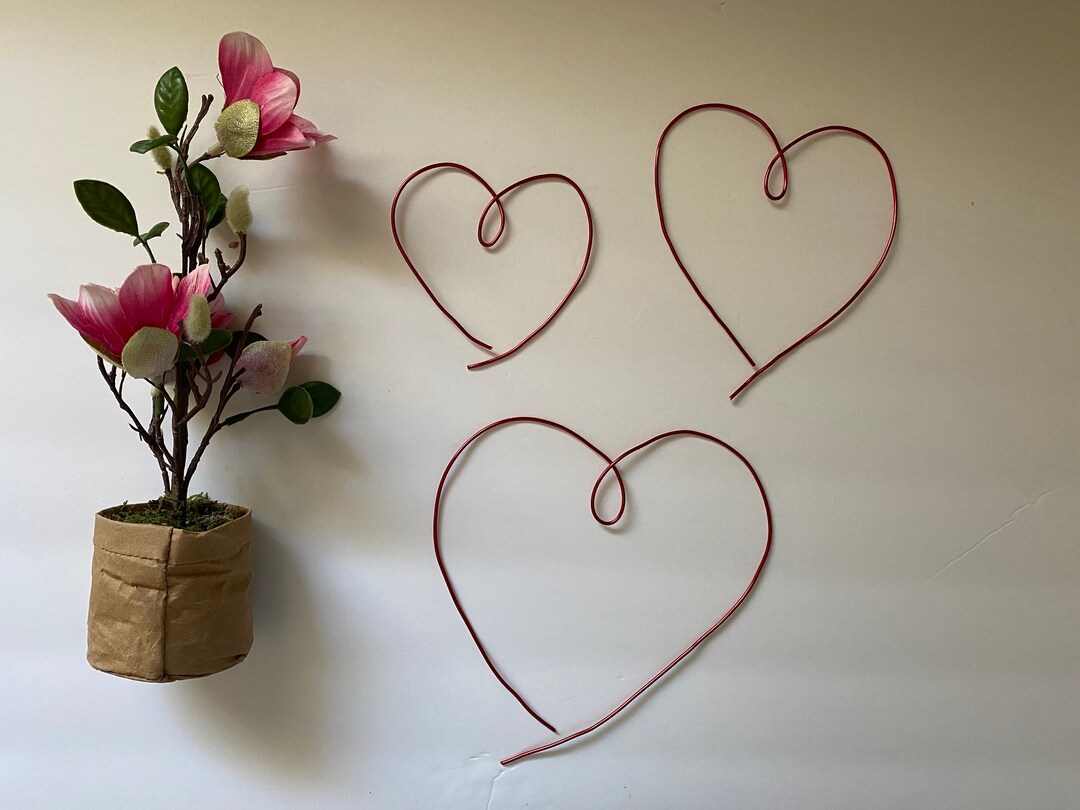 Set of 3 Wire Hearts, Wire Art, Wire Art Decor, Heart Decor, Wire Words ...