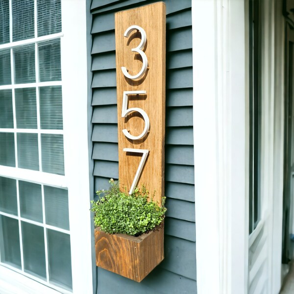 House Number Planter - Etsy