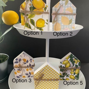 Lemon Tiered Tray Decor Bundle, Lemon Decor, Fresh Lemonade, Lemon Tray ...